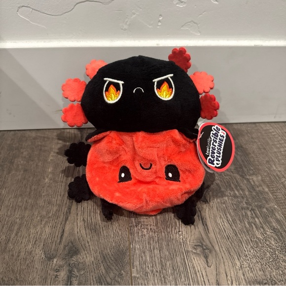 Toys | Teeturtle Reversible Axolotl Plush Black Orange Angry Face ...
